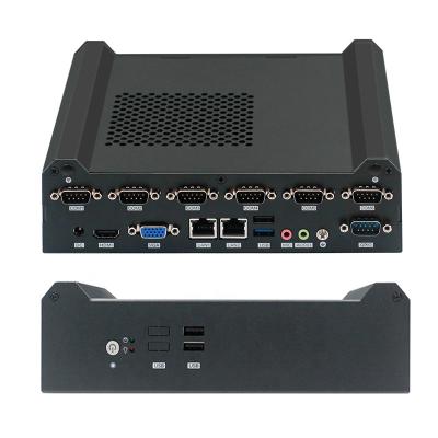 China Intel® Braswell  N3160 N3710 quad cores fanless industry mini pc 2 LAN 6 RS232 COM embeded computer for sale
