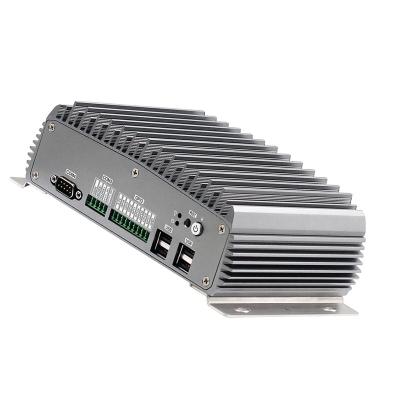 中国 DC 電源の産業用小型 PC、ファンレス小型コンピュータ 6COM 1 LAN クアッド コア J4205 販売のため