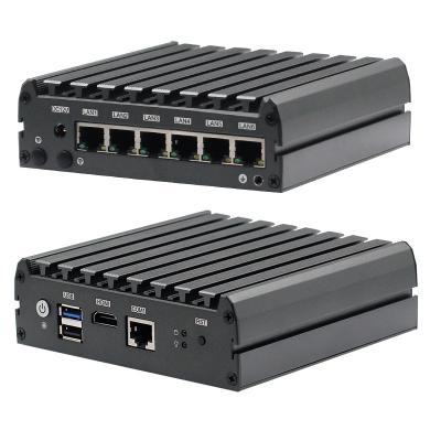 China Network Security Firewall Fanless Mini Pc Pfsense 6 Gigabit LAN Quad Core E3845 J1900 for sale