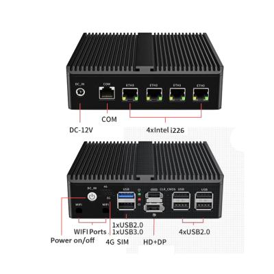 China Quad cores J6412 4* 2.5GLAN firewall PC appliance soft router support pFsense for sale
