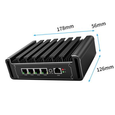 China Intel ® J6412 cpu 4*2.5G LAN Firewall computer pFsense soft router fanless mini industry pc for sale