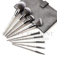 China Private Design Basic Makeup Brush Set With Irregular Grains Plastic Handle for sale