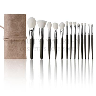 Cina insieme di spazzole di trucco dell'etichetta privata 13pcs con l'ottone di Chromeplate nella borsa cosmetica in vendita