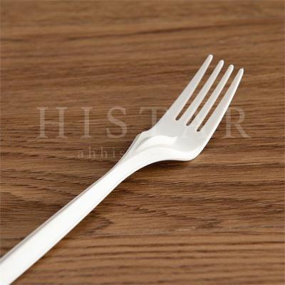 China Biodegradable Cornstarch Natural Color Disposable Dessert Cake Fork for sale