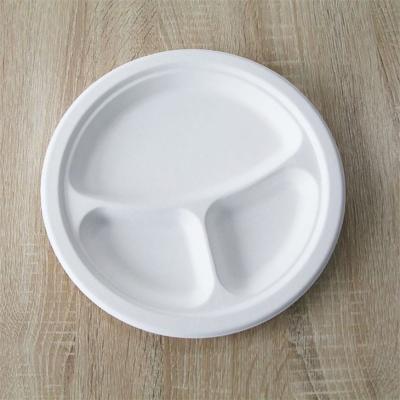 China white color organic food trays compostable eco friendly dinner plates for sale