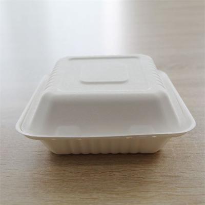 China Disposable Bagasse Food Packing Container Compostable Packaging Bento Box for sale