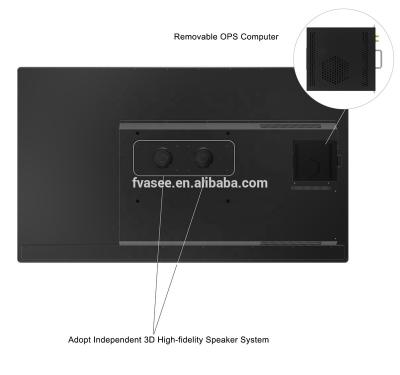 China 75 Inch Finger Touch Interactive Whiteboard Flat Panel Smart Display All In One PC 4K UHD for sale