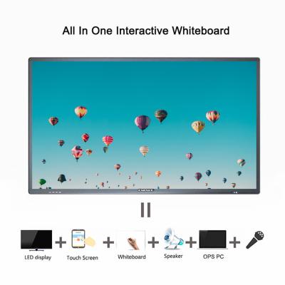 China 65 Inch Interactive Touch Screen Whiteboard for Teaching with 10 Point Touch and 4K Display for sale