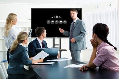 China Mobile Stand for 55-75 Inch Interactive Flat Panel Display Screen 100kg Capacity for sale