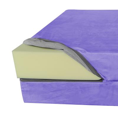 China Purple Versatile Microsuede Fabric Foam Play Couch For Playroom for sale