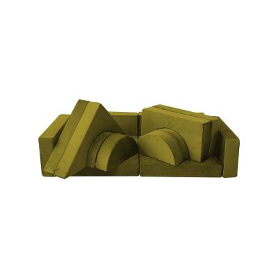 China 14 van de Modulaire Verwijderbare het Suèdestukken Dekking van Schuimflip play couch set with Te koop