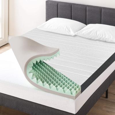China gel da dupla camada da caixa do ovo 4inch infundido e colchão da espuma da memória do carvão vegetal com a correia 4 elástica de canto à venda
