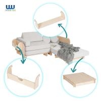 China Comfortable Durable Modular Play Sofa Wooden Frame Playshelf Environment Friendly for sale