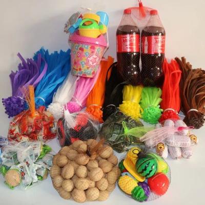 China LDPE String Mesh Netting Bags For Fruit Vegetable Shopping 30cm for sale