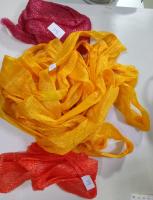 China Customized Color Mesh Netting Bags Knitted Tubular Black Drawstring At Top for sale