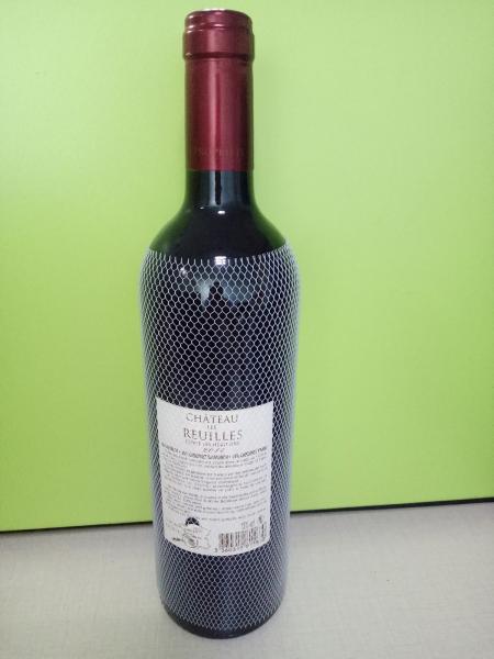 La bouteille protectrice de boisson alcoolisée de maille de PE blanc gaine le polyéthylène mou réutilisable de 80 mailles