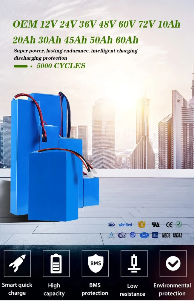 Customizable 12V Lithium Battery Packs 48V, Li Ion Batteries 72V 20ah 30ah 40ah