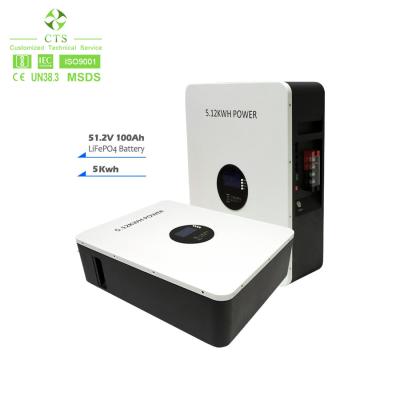 Chine 5kWh PowerWall 51.2V 100Ah LiFePO4 Battery for Residential Energy Storage System à vendre