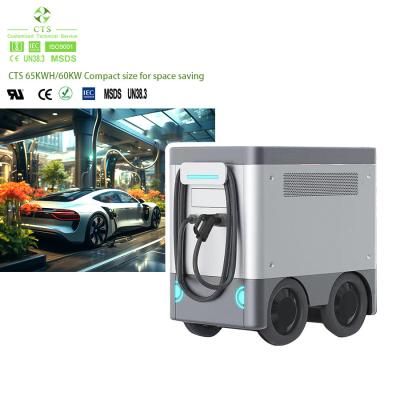 China Fast charger 60kW 120kW DC electric vehicle charging station electric charger portable mobile ev charger energy storage for sale