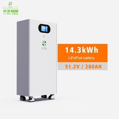 China CTS 51.2V 280Ah Solar Lithium Battery Pack 10kwh 14Kwh 15kwh Solar Energy System 51.2V 280Ah LiFePO4 Energy Storage Battery for sale