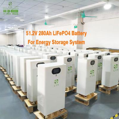 China CTS 51.2V 280Ah Solar Lithium Battery Pack 10kwh 14Kwh 15kwh Solar Energy System 51.2V 280Ah LiFePO4 Energy Storage Battery for sale