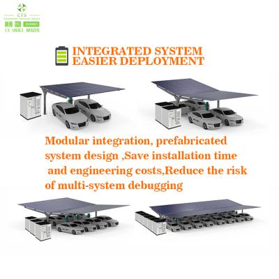 China CTS Intergrated Solar EV Charging Station Solutions Solar DC EV Charger With Energy Storage Battery System and Solar PV Panels for sale