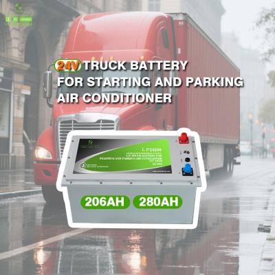 China IP67 Waterproof 25.6V 280Ah Lithium Truck Battery for Starting and Parking Air Conditioner Lifepo4 Batteries Rechargeable for sale