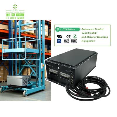China CTS Custom Battery 24V 48V 100Ah 200Ah 300Ah 400Ah Lithium Lifepo4 Battery Pack for AGV Robot Lift Platform Elevator for sale