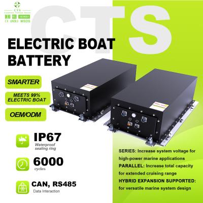 China CTS 51.2V 102.4V 307V 314Ah Long Life cycle IP67 LiFePO4 Electric Marine Propulsion Battery system For catamaran for sale