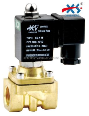 China XS-A series 2/2 way normally closed solenoid valve for water/gas Brass for sale