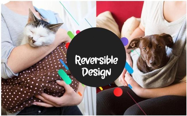 Reversible Pet Papoose Bag Soft Easily Washable Pouch Carrier Sling