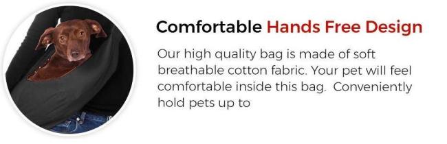 Dog Sling Carrier Added Adjustable Security Clasp Safe Pet Puppy Pouch