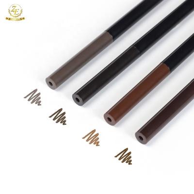 China Wholesale no label 4 colors double end eyebrow pencil slim round tip brow pen for sale