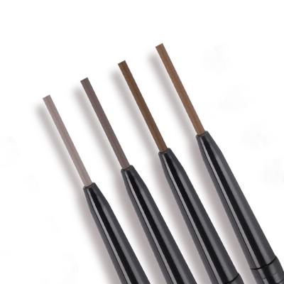 China Wholesale no label 4 colors double end eyebrow pencil slim round tip brow pen for sale