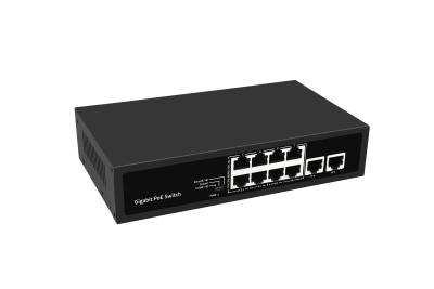 China Full Gigabit Fiber POE Ethernet Switch 10 Port 10/100/1000M for sale