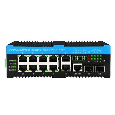 Cina 90w 10/100/1000M Industrial 2SFP 8RJ45 POE Switch Ethernet Gigabit gestito in vendita