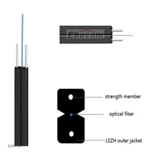 Quality Indoor GJXH FTTH Fiber Optic Drop Cable 1 core Single Mode Factory Price low for sale