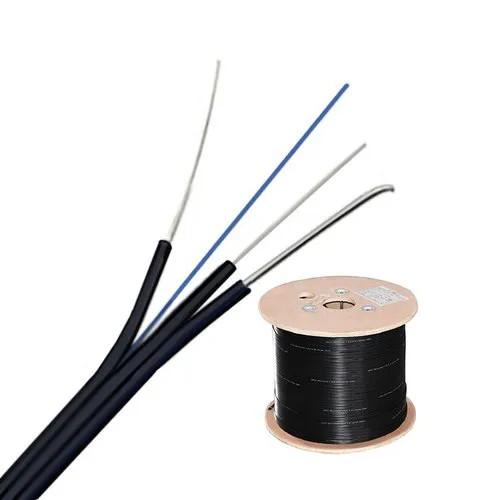 Outdoor FTTH Drop Cable 2 Core SM G657A1 Fiber LSZH Jacket With Steel Wire FRP Strength Member