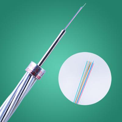 China Overhead Power Line OPGW Fiber Optic Cable 24 Core Single Mode G652D for sale