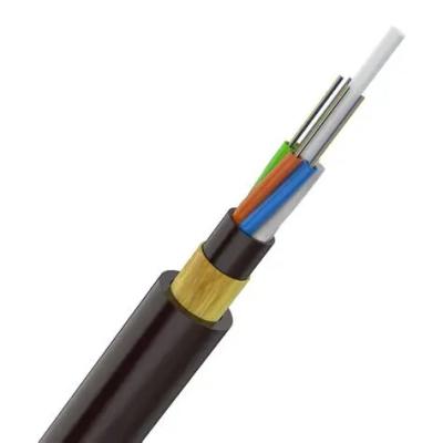 二重ジャケットADSS 12芯 全誘電体光ファイバーケーブル 黒PEシース アラミドヤーン 空中および電柱間使用