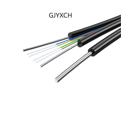 China Cable de fibra óptica de caída FTTH exterior GJYXCH de 4 núcleos G657A1 con mensajero de alambre de acero de 0,8 mm en venta