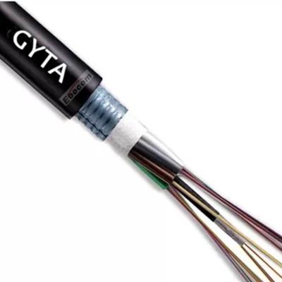 China GYTA 12 Core Outdoor Armored Fiber Optic Cable G652D Single Mode Loose Tube Stranded Aluminum Tape Armored PE Jacket Suitable for Long-Distance Backbone Networks for sale