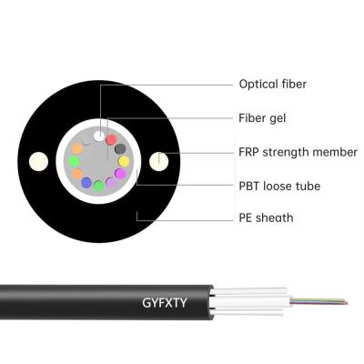 China High Quality GYFXTY Central Loose Tube Non-Armored Outdoor Fiber Optic Cable with Parallel FRP Strength Member for sale