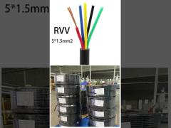 Cabo elétrico RVV Cabo flexível 4 mm 3 núcleo PVC isolado 1,5 mm*2 para equipamento