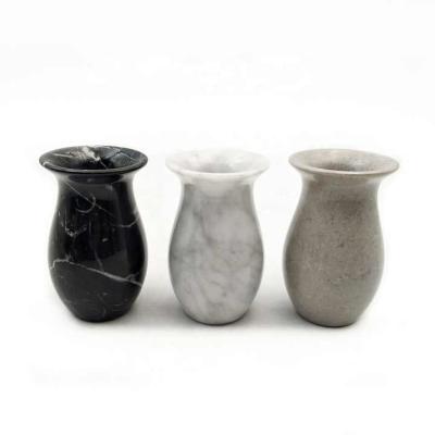 China Modern Customized Shape Decorative Marble Vase Stone Vases For Flowers for sale