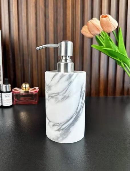Quality Natural Marble Liquid Soap Dispenser Modern Style Elegant For Bathroom for sale