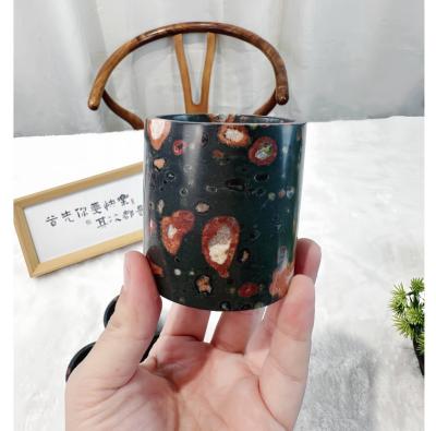 China Plum Blossom Jade Marble Drinking Cups Marble Espresso Cups Durable With Polished Surface for sale