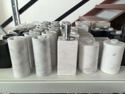 China Luxury Marble Soap Dispenser Handcrafted Stone Bathroom Sets For Home for sale