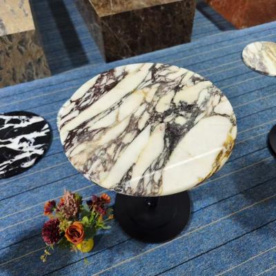 China Handcrafted Durable Marble End Table Set Marble Tea Table With Smooth Surface for sale