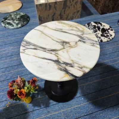 China Handcrafted Durable Marble End Table Set Marble Tea Table With Smooth Surface for sale